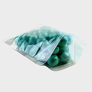 AwePackage Clear Zipper Stand Up Pouch Bag - Clear Front Back Heat Sealable Zip Lock (50, 8 Oz)