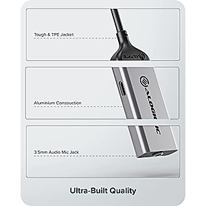 ALOGIC 2-in-1 USB-C Audio and Charging Adapter,USB-C to 3.5mm Audio Jack & USB-C Charging Port,PD Fast Charging,Ultra-Built Quality,Compatible with USB-C iPad/Tablets, Smartphones, laptops and More.