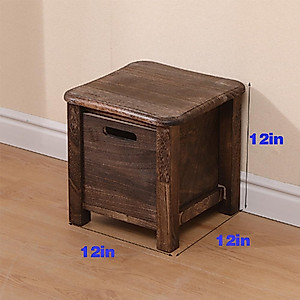 Lizipai Chestnut brand short stool wooden stool, solid wood stool, small short stool, shoe changing stool, solid wood stool, short stool, bench, adult portable heavy stool, (brown)