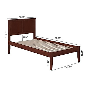 Atlantic Furniture Madison Platform Bed with Open Foot Board, Twin XL, Walnut (AR8611004)