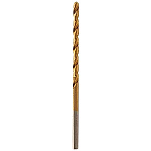 Irwin Tools 63907 Single Titanium Nitride Coated High-Speed Steel 135-Degree Split Point Drill Bit, 7/64"