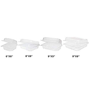 Karat FP-HC66PET-1C 6''X 6'' Pet Hinged Containers (Case of 500)