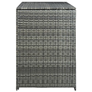 vidaXL Garbage Can Shed, Trash Bin Shed, Double Wheelie Bin Storage, Outdoor Garbage Can Enclosure for Garden Patio Backyard, Anthracite Poly Rattan