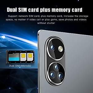 10.1 inch P10 Tablet, 4+32G Full Screen Tablets with Dual SIM Card Slots, Android 8, 1280x800 HD, WiFi, Bluetooth, GPS, 2MP/5MP Camera (Black)