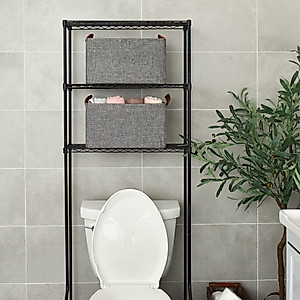 GRANNY SAYS Bundle of 2-Pack Closet Bins with Metal Frame & 3-Pack Rectangle Fabric Storage Bins with Lids