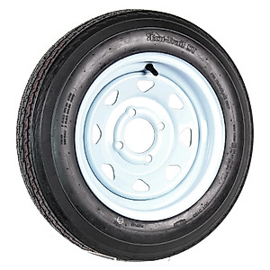 eCustomrim 2-Pack Trailer Tire On Rim 4.80-12 12 in. Load C 4 Lug White Spoke Wheel - 2 Year Warranty w/Free Roadside