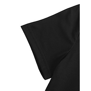 WDIRARA Women's Cute Cartoon Print Closed Eyes Print Tee and Shorts Pajama Set Black M