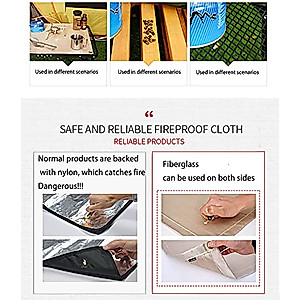 Fire Pit Mat for Deck Fireproof, Outdoor Wood Stove Hearth Pads, Camping BBQ Mat with Fire Retardant Material to Protect Your Deck Patio Lawn Campsite from Fire Burn, yellow, 40“x32”