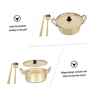 Cabilock 1 Set Korean Ramen Pot Mini Microwave Outdoor Cooking Stove Wine Set Kitchen Supplies Butter Melting Pot Non Stick Stock Pot Portable Cooking Pot Non Stick Pot Instant Noodle Pot