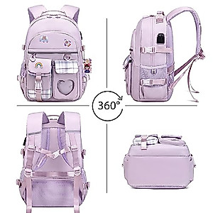 ACESAK Backpack for Girls - Bookbag Backpacks Schoolbag for Girls Kids Teen Women Casual Laptop Travel Daypacks - School Bag Elementary Middle School College Cute Backpack with Lunch Box