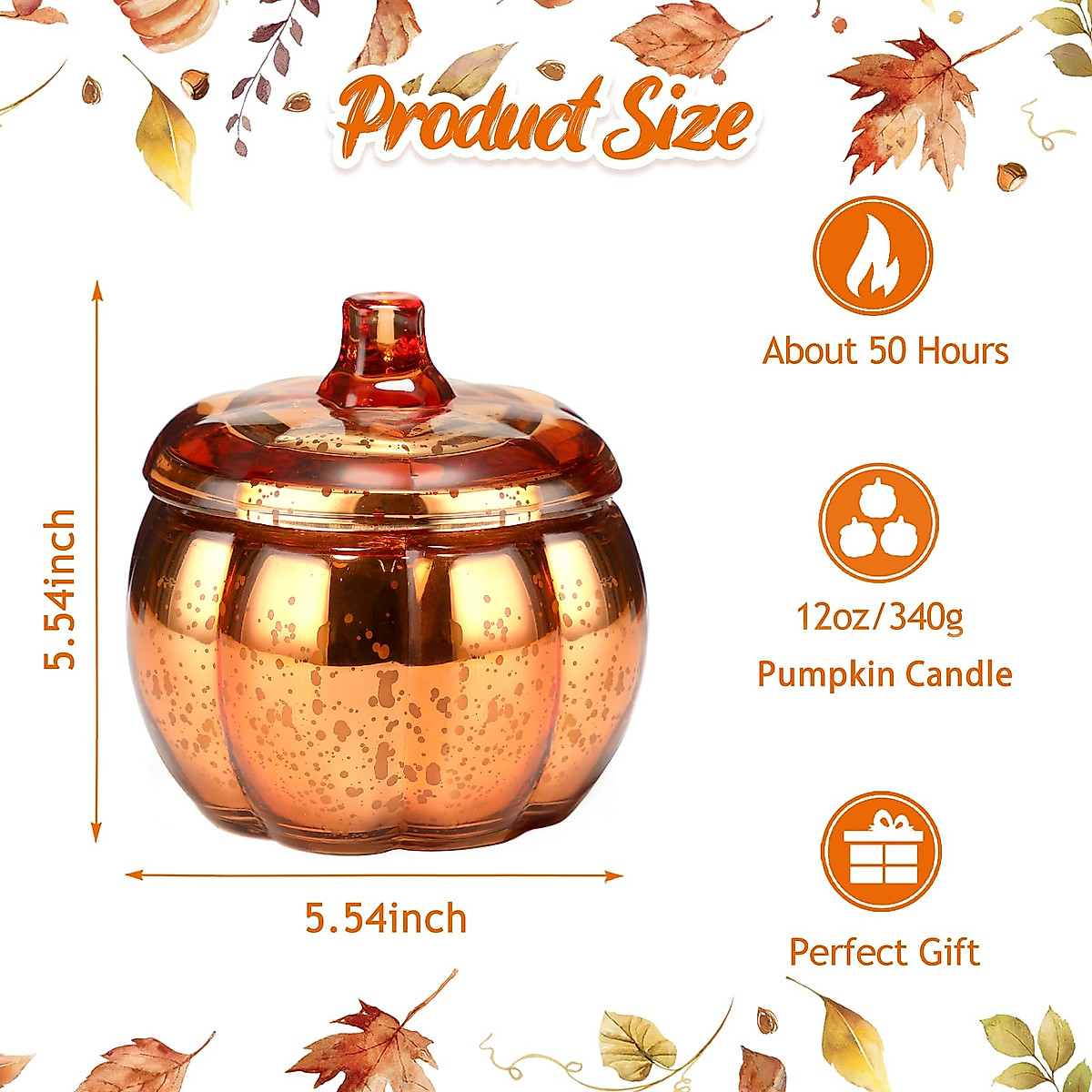 Fall Pumpkin Shaped Candle Fall Pumpkin Spice Candle Farmhouse Thanksgiving Fall Scented Candle 12oz