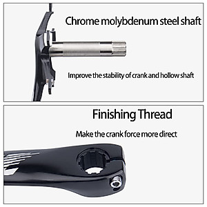 BOLANY 170mm Bike Crankset Double Speed Round 39/53T Chainring 130BCD Hollow Integrated 9S/10S with Bottom Bracket Fit for Road Bike Cranksets