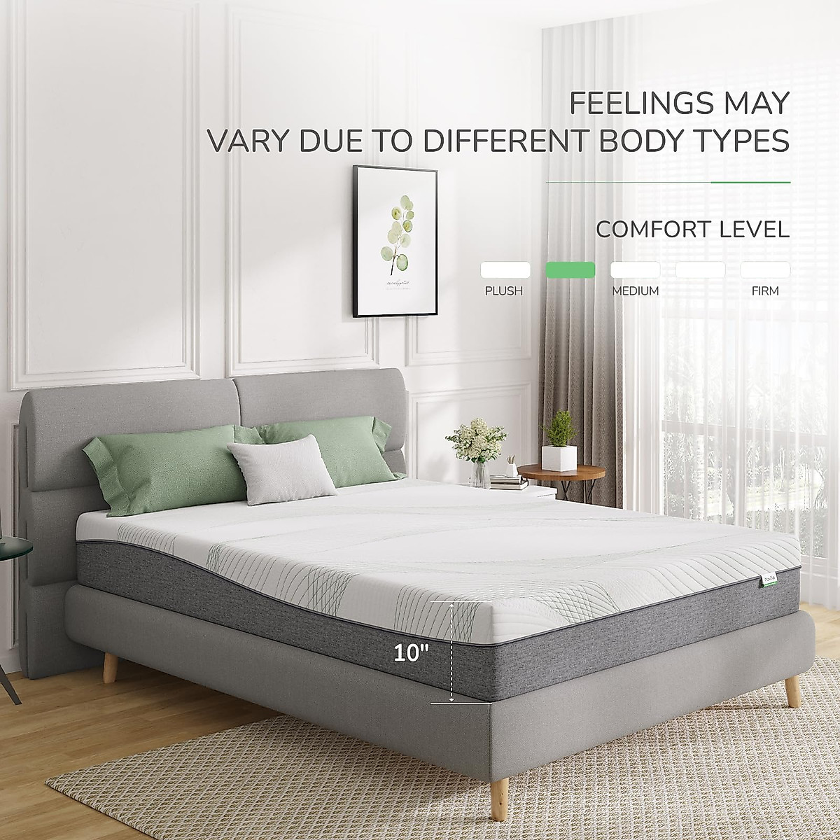 Novilla King Size Mattress in a Box, 10 Inch Gel Memory Foam Mattress, Plush Mattress King Size for Pressure Relief & Relaxing Sleep, CertiPUR-US Certified, Bed in a Box, Soft and Supportive