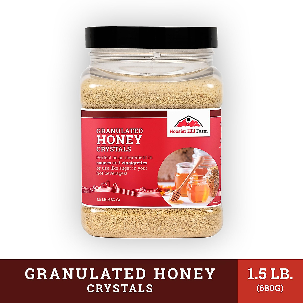Hoosier Hill Farm Granulated Honey Crystals, 1.5LB (Pack of 1)
