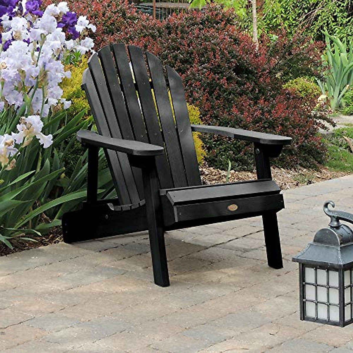 Highwood AD-CHL1-BKE Hamilton Made in the USA Adirondack Chair, Adult Size, Black
