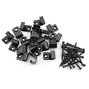 ITROLLE 20PCS Stainless Steel Starter Clips Grooved Decking Clips Deck Starter Clips for Composite Deck Boards Universal Starter Deck Clips with Decking Screws, Black