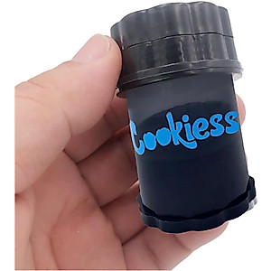 Grinder Herb Spice Grinder Hand-cranked Plastic Grinder with Handle 62mm Grinder Storage Tank 2 in 1（Black Blue）