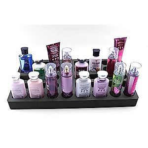 Polar Whale Lotion and Body Spray Stand Organizer Large Tray Washable Waterproof Insert for Home Bathroom Bedroom Office 23.25 x 13.5 x 2 Inches 40 Slots Black