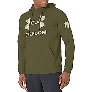 Under Armour Mens New Freedom Fleece Hoodie , (390) Marine OD Green / / Desert Sand , X-Small
