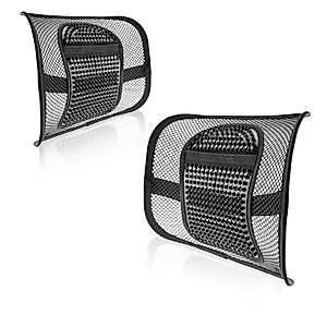Car seat Lumbar Support Mesh Lumbar Support Seat Back Lumbar Support Lumbar Support Breathable Back Support Pads for Car Home and Office Chairs (Black 2-Pack)