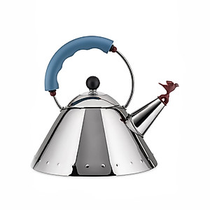 Alessi Kettle, 9'' H x 8.5'' W x 8.5'' D, Blue