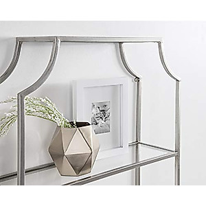 Kate and Laurel Ciel Glam Geometric Wall Shelf, 18 x 24, Silver, Decorative Shelves for Storage and Display