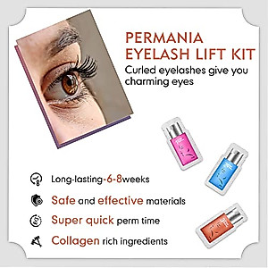 PERMANIA Lash Lift Kit,Lash Perm Kit, Fast Eyelash Lifting 5 Minutes DIY at Home with Strong Glue Disposable Sachet Lash Perming Kit Last 8 Weeks（30pcs）