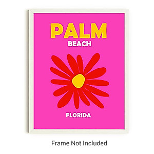 Preppy Travel Prints No.16 Wall Art Decor - 8x10 UNFRAMED Abstract Aesthetic Boho Indie Matisse-Inspired Gift for Girls,Teens,Women. Set of 6 USA Beaches.