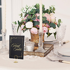 Ubamdom 31 Pack Table Number Holders, 31 PCS Gold & Black Table Number Cards with 31 Table Number Holders, 2 Inch Wedding Table Number Stands, Suitable for Restaurants, Banquets, Parties, Anniversary