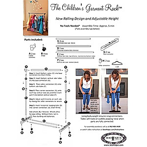 Children's Nursery Hanger- Includes 10 Children's Velvet Hangers- New Improved Rack with Rolling Design!