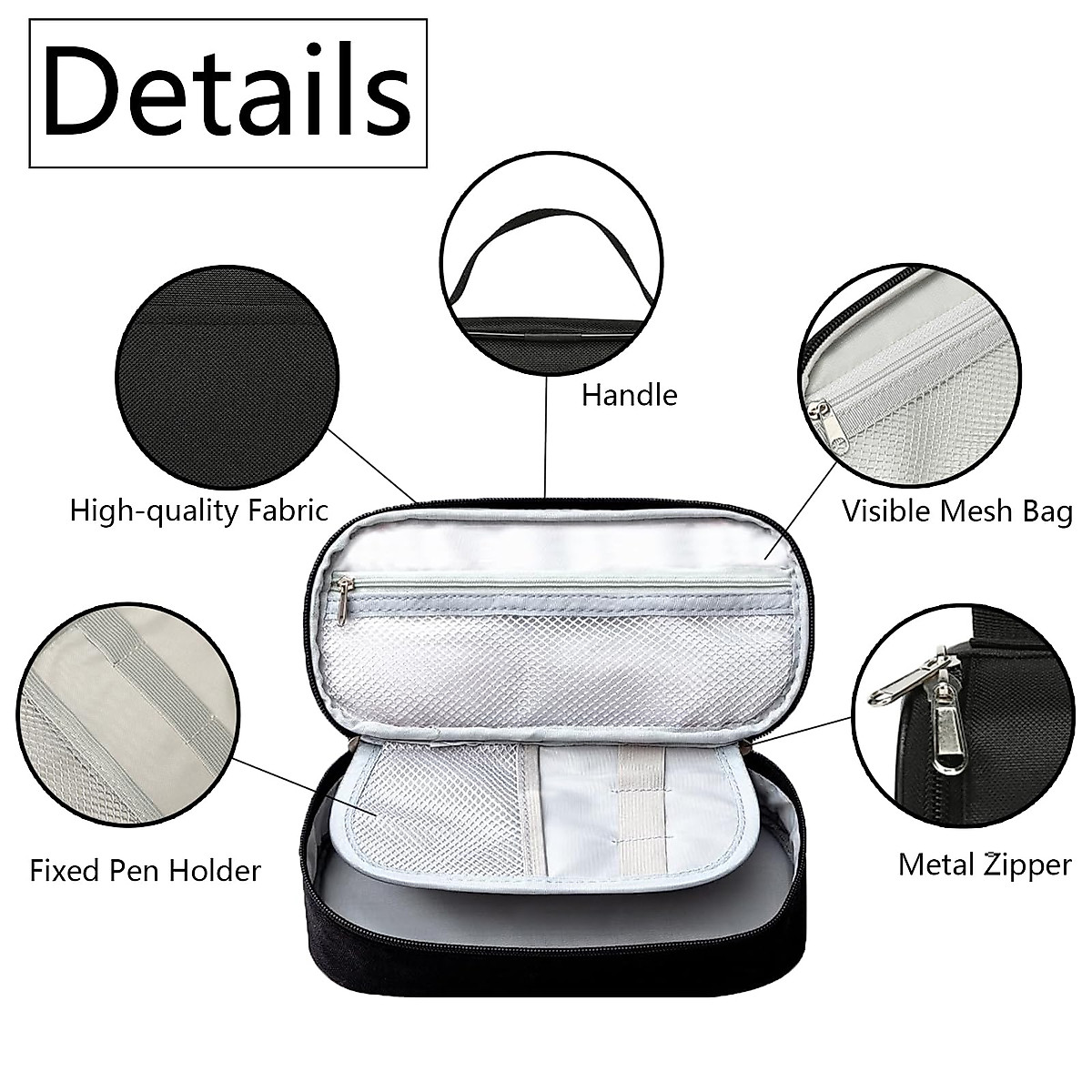 Rovozar Soccer Ball Pencil Case for Boys Girls, Sport Pencil Box for Kids Soccer Pen Bag, Large Football Pencil Pouch with Zipper Compartments for Office School