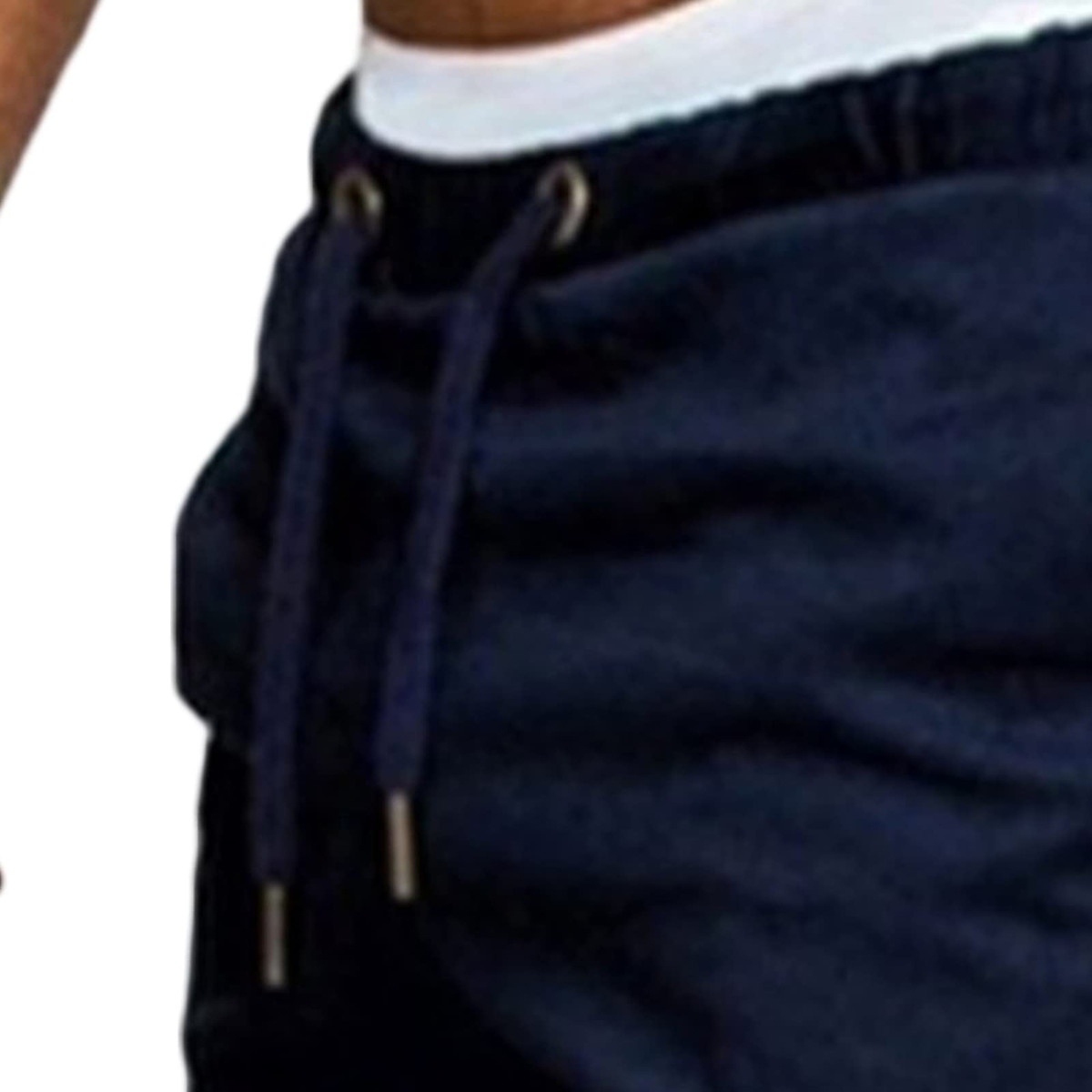 Men's Elastic Waist Multi Pockets Shorts Lightweight Military Cargo Short Pants Drawstring Relaxed Fit Army Short (Dark Blue,Large)