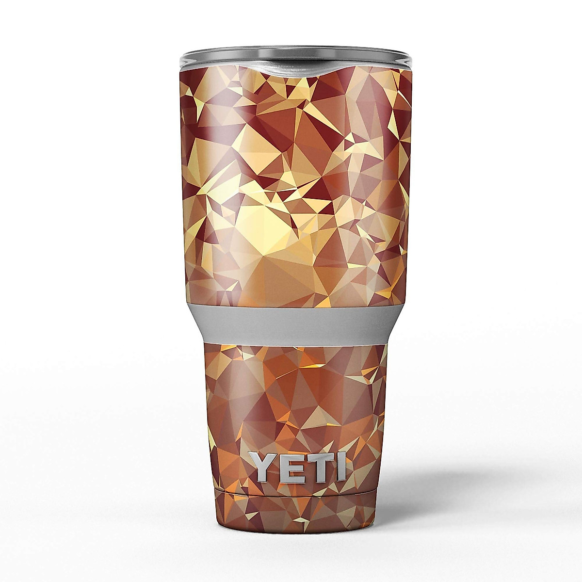 Design Skinz Orange Geometric V5 - Skin Decal Vinyl Wrap Kit Compatible with The Yeti Rambler Cooler Tumbler Cups