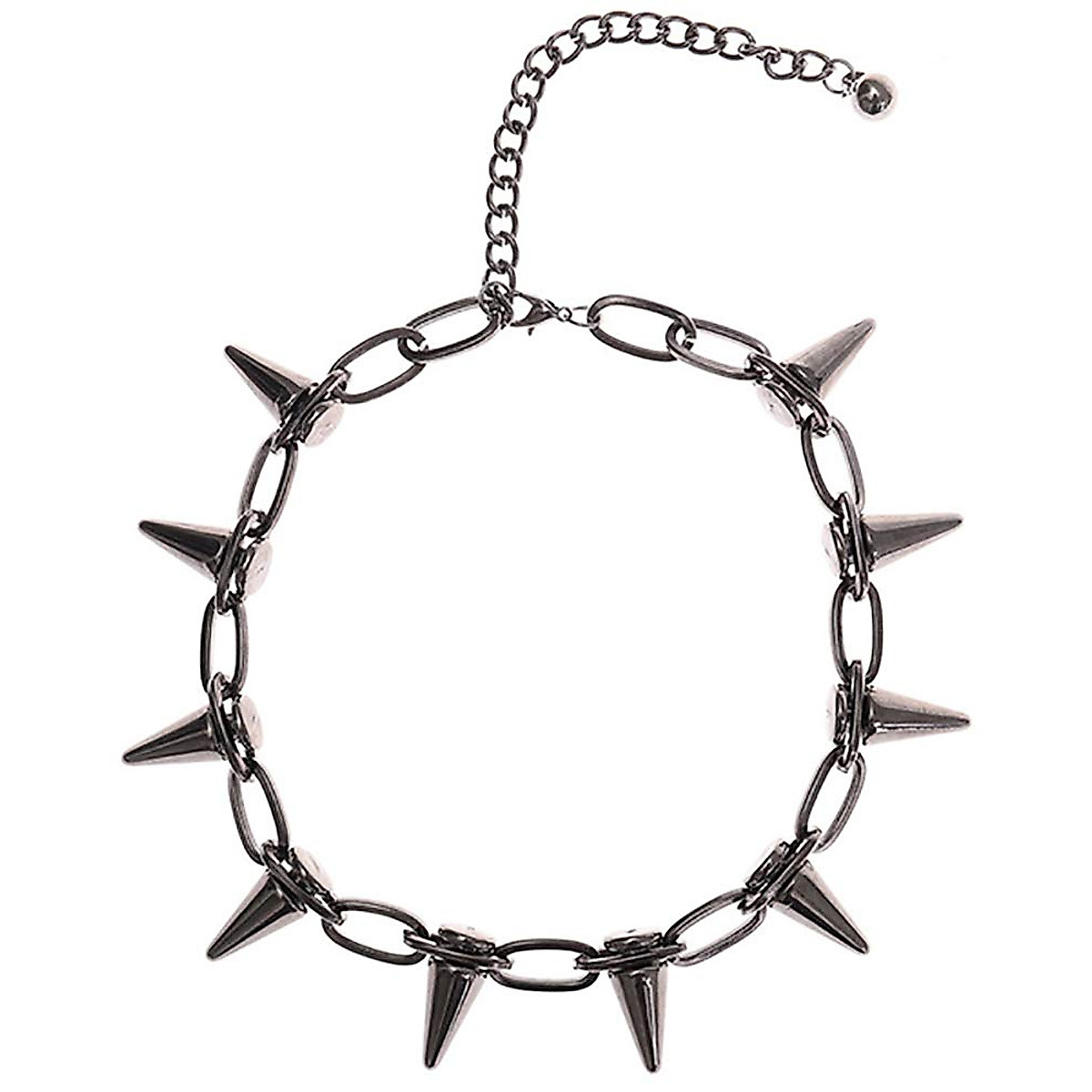 Reaowazo Spike Chokers for Women Choker Goth Necklaces Mens Chain Choker Collar Punk Streetwear Handmade Adjustable Vintage Rivet Jewelry Black