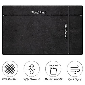 40 Pack Bleach Proof Towels Microfiber Absorbent Salon Towels Bleach Resistant Hair Towel Quick Dry Hand Towels Bulk 16 x 29 Inches for Gym, Bath, Spa, Shaving, Barber (Black)