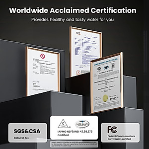 Waterdrop Reverse Osmosis System G3P600, NSF/ANSI 58 & 372 Certified, Tankless Under Sink RO System, RO Water Filter System, TDS Reduction, 600 GPD, Smart LED Faucet