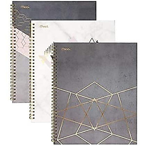 Mead Spiral Notebooks, 1 Subject, College Ruled Paper, 80 Sheets, Modern Chic, 3 Pack (38196)