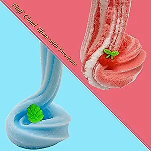 2 Pack Cloud Slime Kit with Cherry and Mint Charms, Scented DIY Slime Supplies for Girls and Boys, Stress Relief Toy for Kids Education, Party Favor, Gift and Birthday