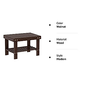 Zhuoyue Wooden Step Stool for Kids Adults Walnut Small Bamboo Wood Shower Foot Rest Stool Shaving Legs for Bathroom Sink Bed Kitchen