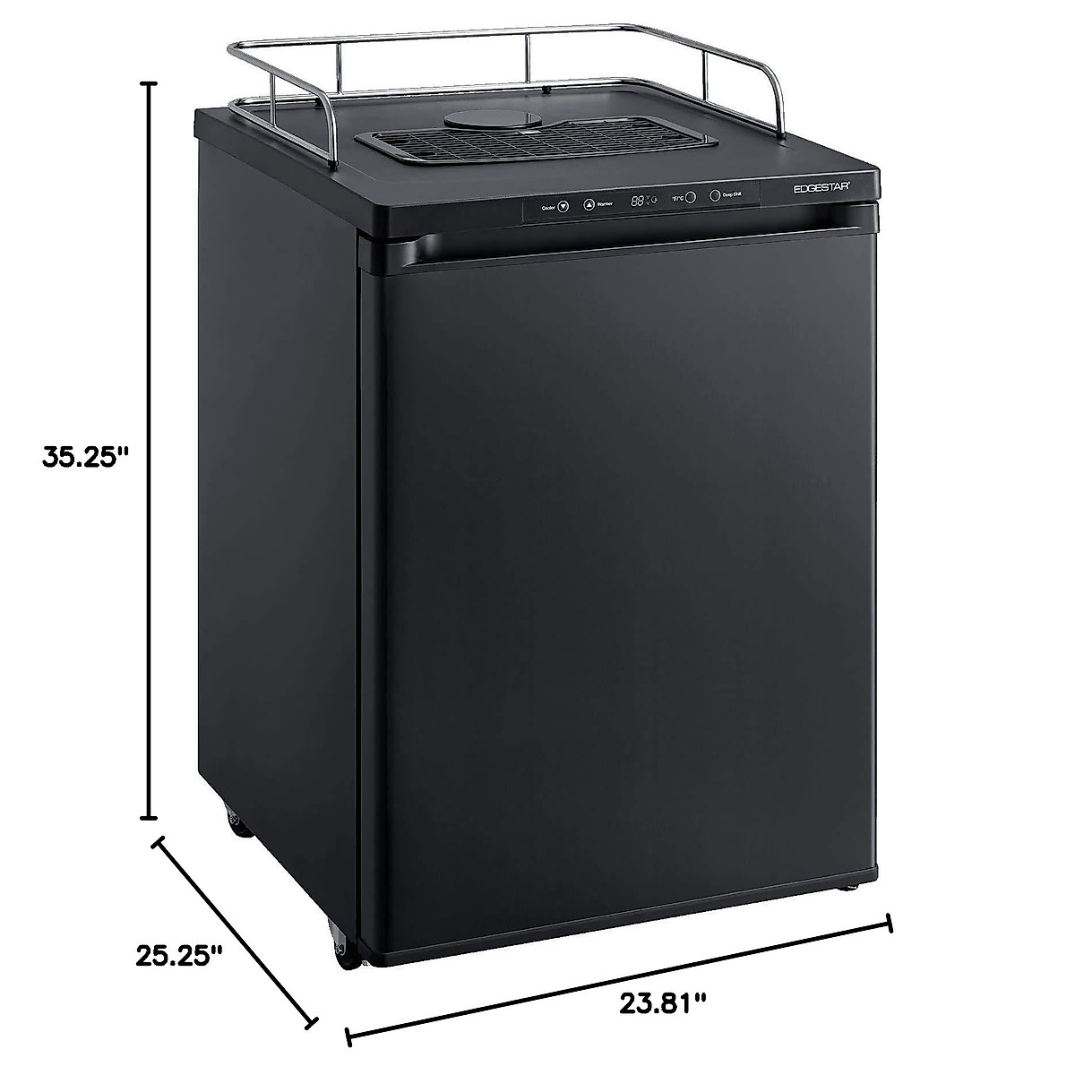 EdgeStar BR3002BL 24 Inch Wide Kegerator Conversion Refrigerator for Full Size Keg - Black