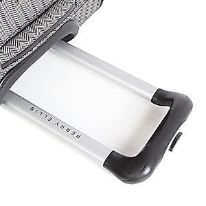 Perry Ellis Lexington II Lightweight Spinner Luggage, Black/White Herringbone, Carry-On 21-Inch