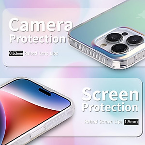 Dosanlues Iridescent Holographic Phone case for iPhone 13 Pro Max, [10FT Drop Protection] Translucent Matte Hard PC Back with Soft Silicone Edge Slim Protective for iPhone 13 Pro Max Case 6.7"