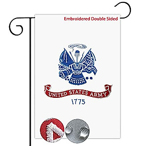 US Embroidered Army Garden Flag Double Sided 12x18 inch American Army Yard Lawn Garden Flags Banner Heavy Duty Vivid Color Waterproof
