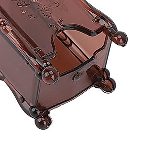 Cotton Pad Holder, Large Capacity ABS, Cute Design, Cotton Dirt Free Makeup Box for Bedroom (Transparent Coffee)