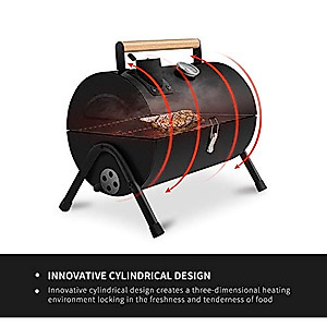 JJ JUJIN Portable Charcoal Grill Mini BBQ Grill for Outdoor Cooking, Camping and Picnic Black