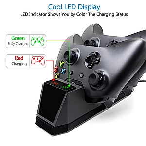 axGear Xbox One Controller Charger Dual Charging Station Compatible with Xbox One
