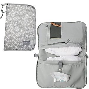 Portable Diaper Changing Pad for Baby Diaper Changing Kit with Detachable Changing Mat and Wipes Pocket Newborn Girls and Boys Baby Shower Gifts (Grey)