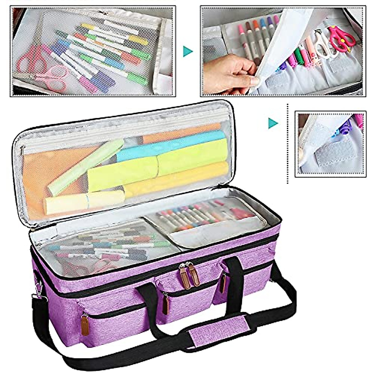 Damocles Cutting Machine Carrying Bag Portable 3-Layer Shock Absorbent Cutting Machine Tote Bag Compatible with Cricut Explore Air 2 & Cricut Maker (Purple)