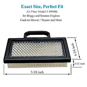 HEYZLASS 698754 Air Filter, 492932S 492932 Oil Filter with 691035 Fuel Filter Tune up Kit Compatible with Briggs and Stratton 499486 499486S 18-26 HP intek V-Twins Lawn Mower Tractor