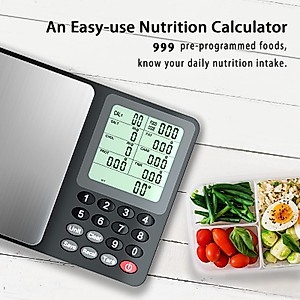 Fuzion Nutrition Food Scale, Digital Food Scale for Weight Loss, Calculating Food Facts, Macro, Calorie, Meal Prep, Portion Control, Stainless Steel